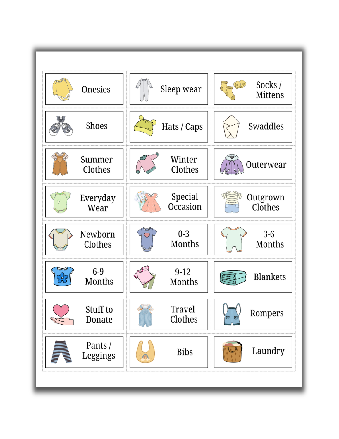 New Mom’s Mega Label Pack: 200+ Printable Labels to Organize Baby Stuff ...