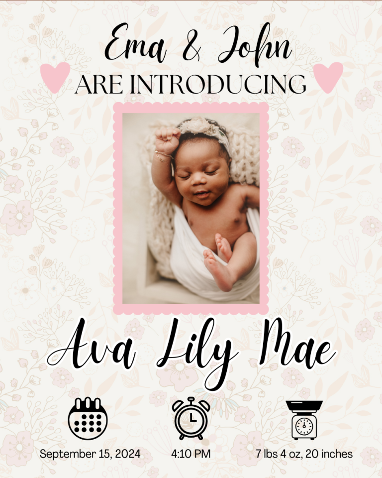 Instagram / Facebook Birth Announcement Templates | Editable in Canva ...